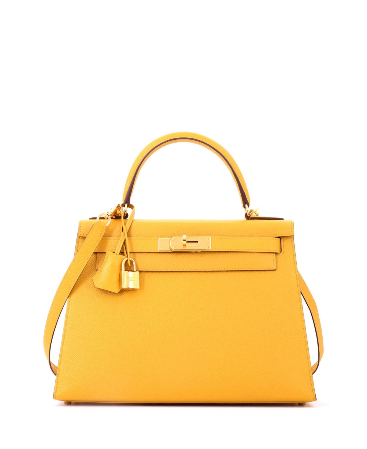 Click here for Pre-Owned HERMES Kelly 28 Handbag Yellow Epsom wit... prices