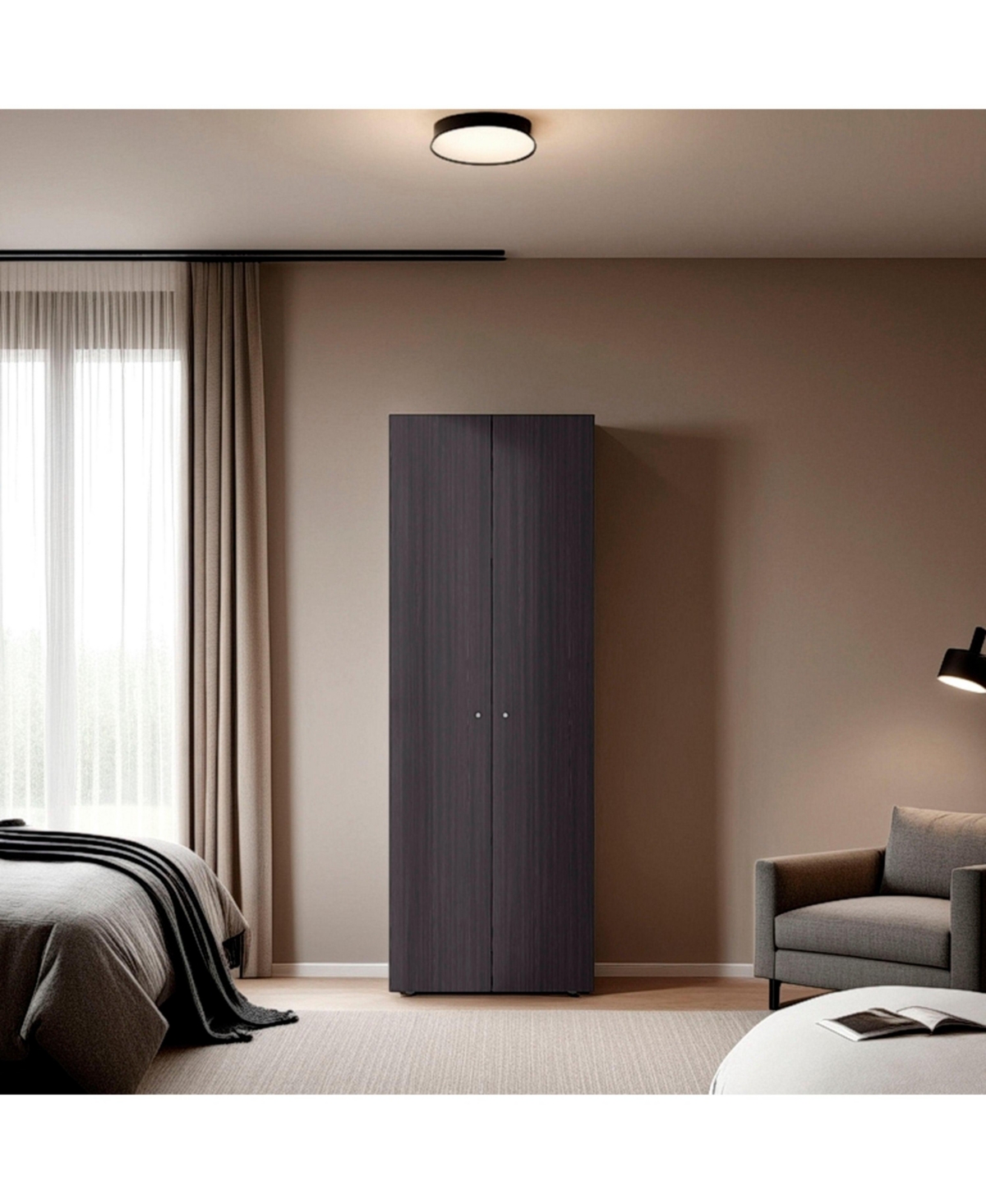 Click here for Fm Furniture World 2-Door Tall Wardrobe Cabinet  4... prices