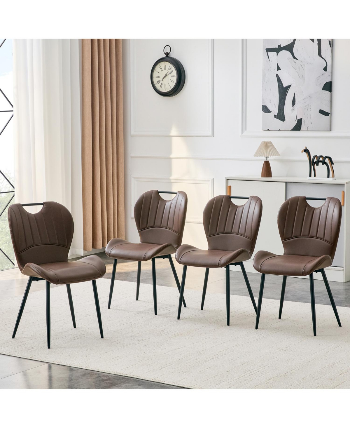 Click here for Rainsken Modern Dining Chairs Set of 4  Pu Dining... prices