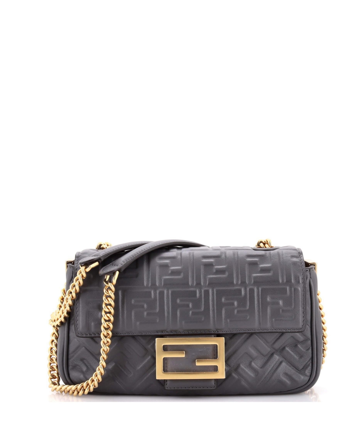 Click here for Pre-Owned Fendi Medium Midi Baguette Chain Bag Zuc... prices