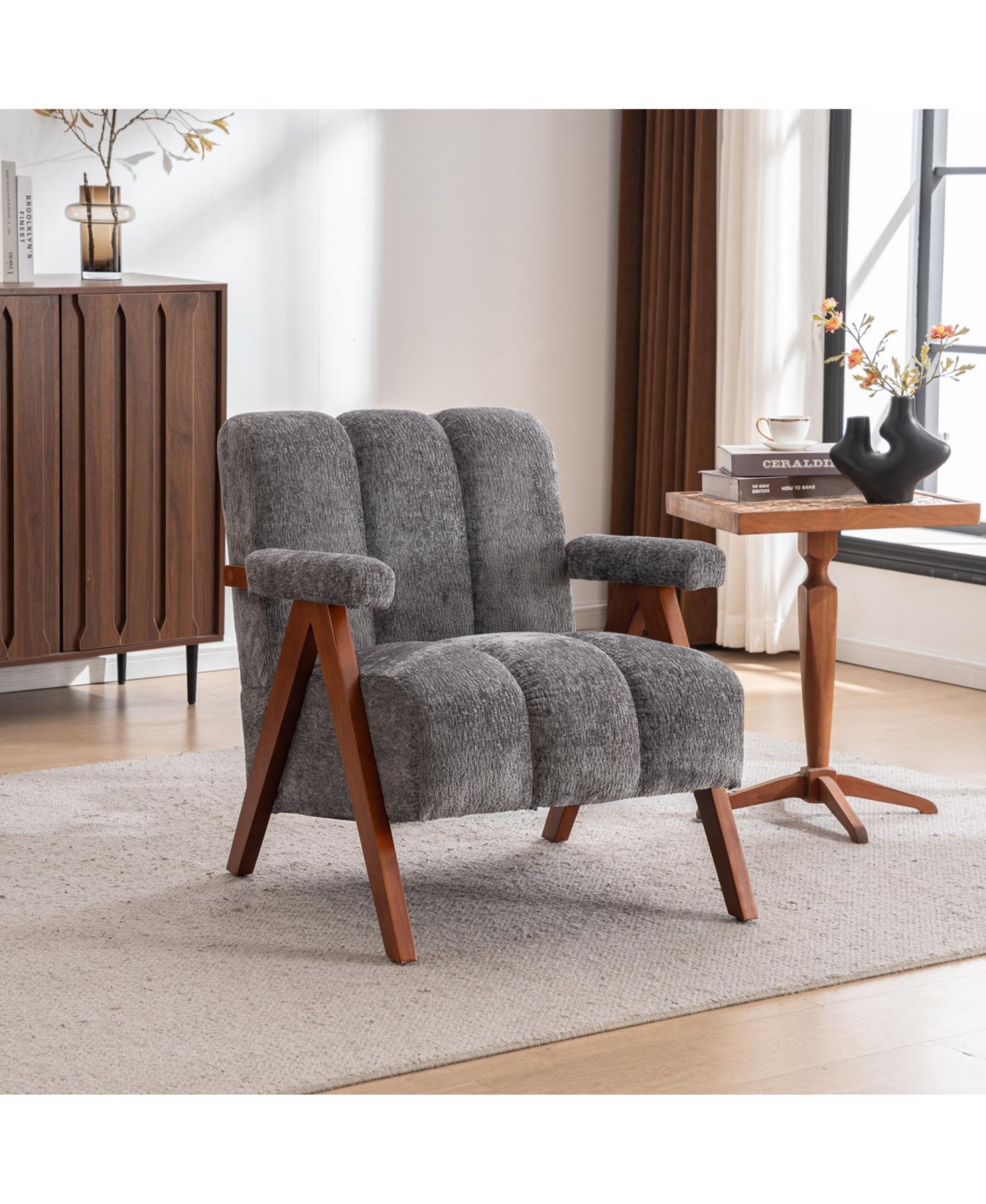 Click here for Rainsken Modern Accent Chair with Studded  Upholst... prices