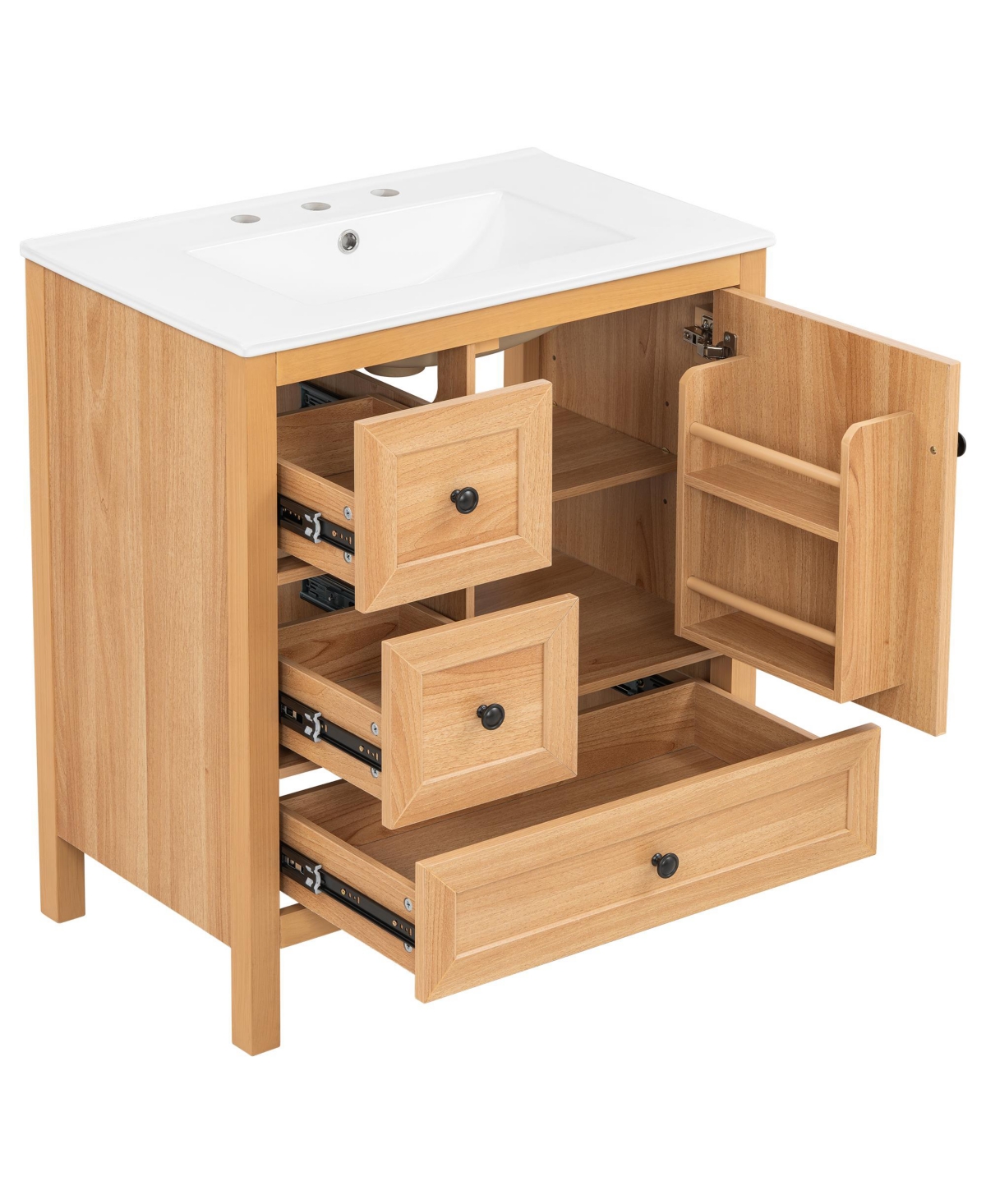 Click here for Busdays 30 Inch Wood Grain Bathroom Vanity with Ce... prices