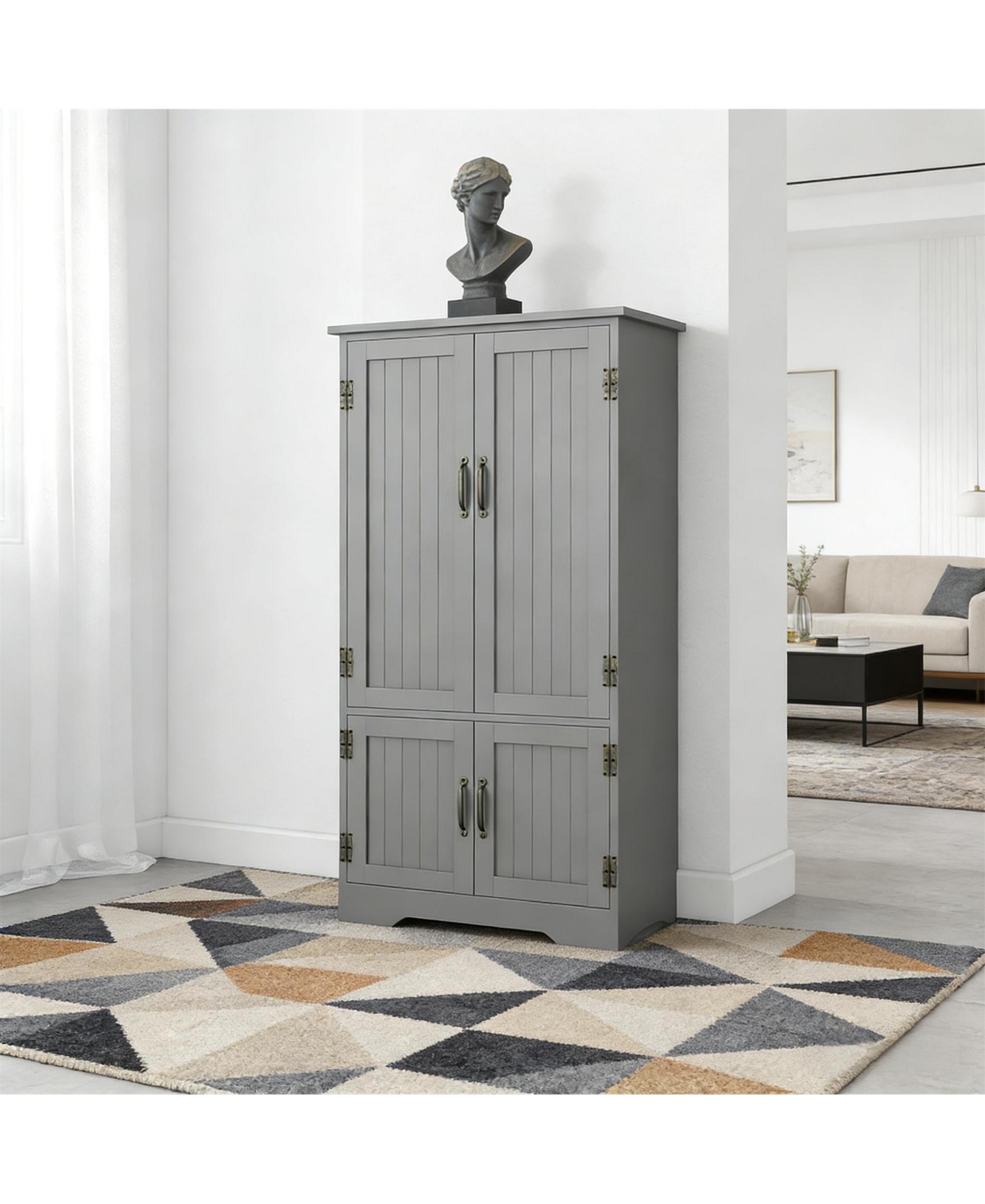 Click here for Clihome Farmhouse Accent Storage Cabinet  48.5 Fre... prices