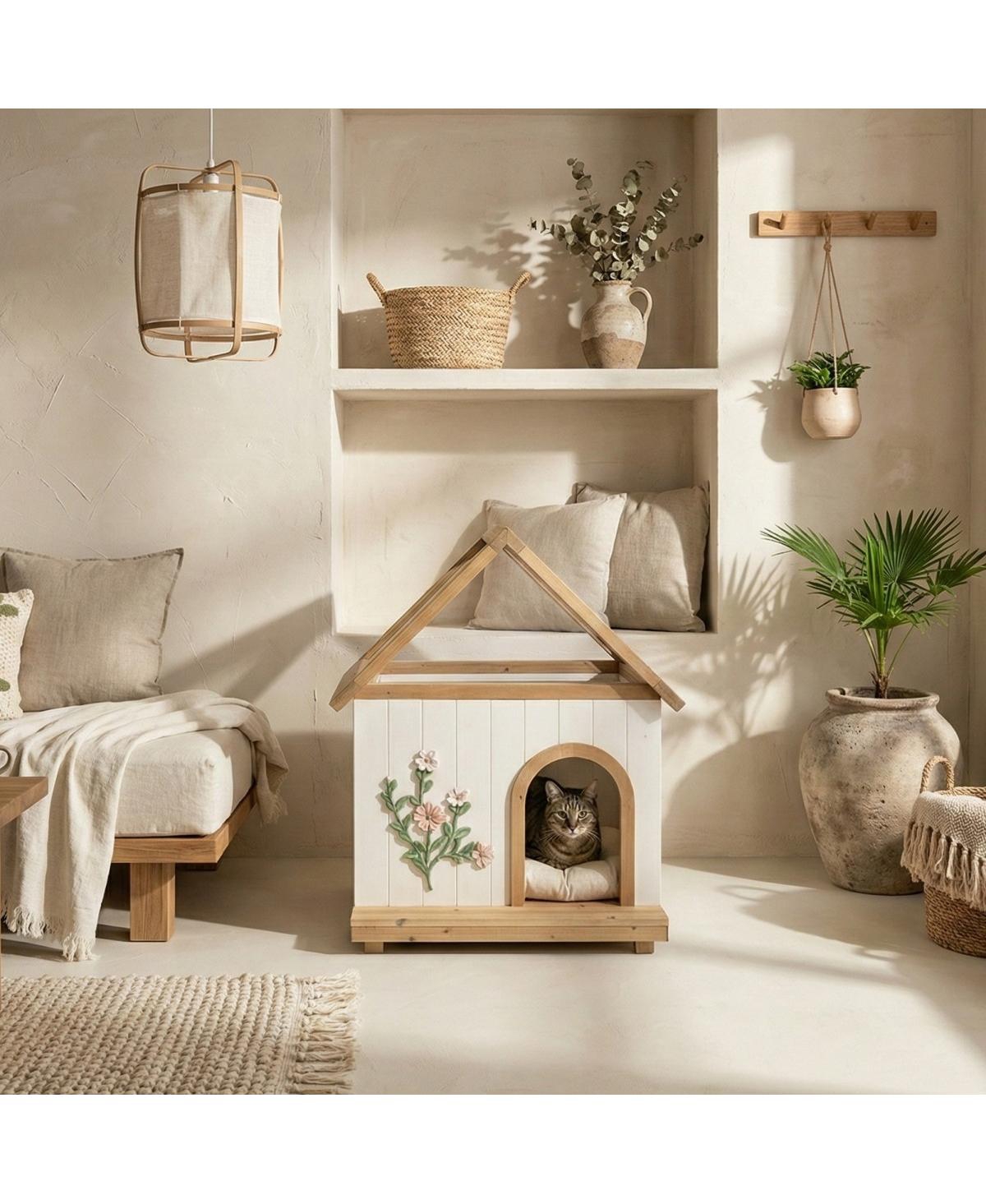 Click here for 6thdruple Modern Pet House with Clear Roof and Woo... prices