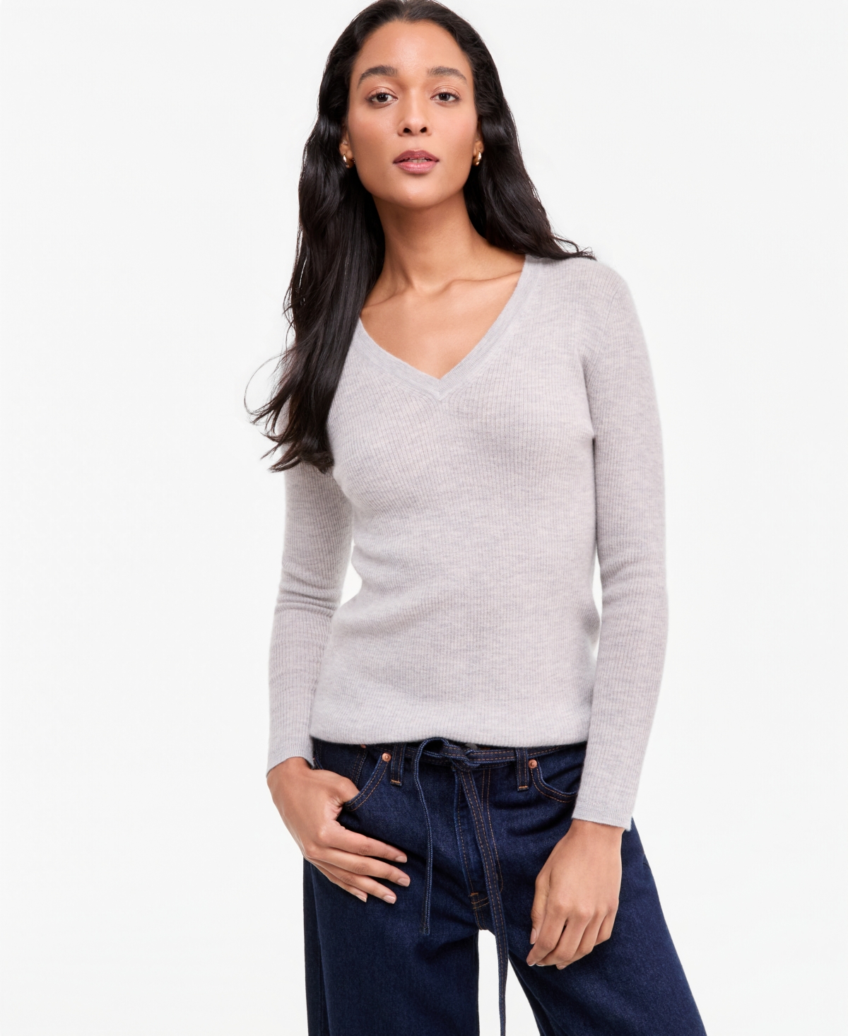 Click here for Charter Club Womens Featherweight Ribbed V-Neck Sw... prices