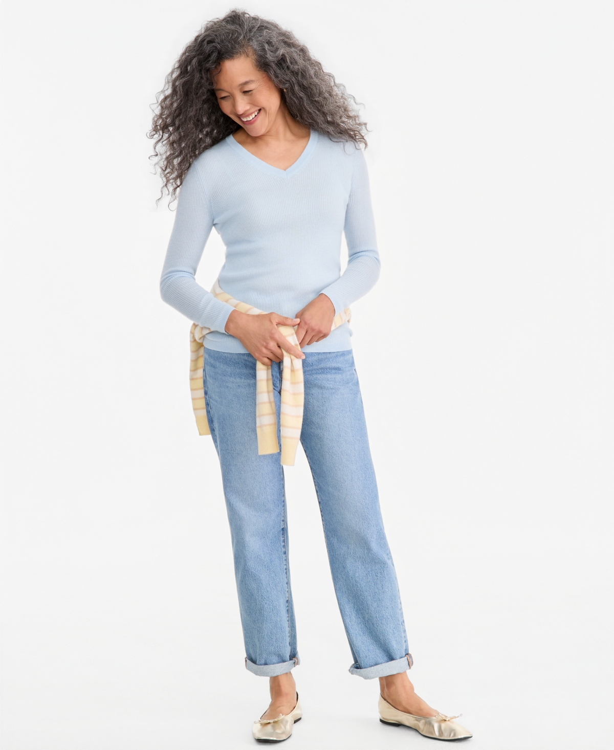 Click here for Charter Club Womens Featherweight Ribbed V-Neck Sw... prices
