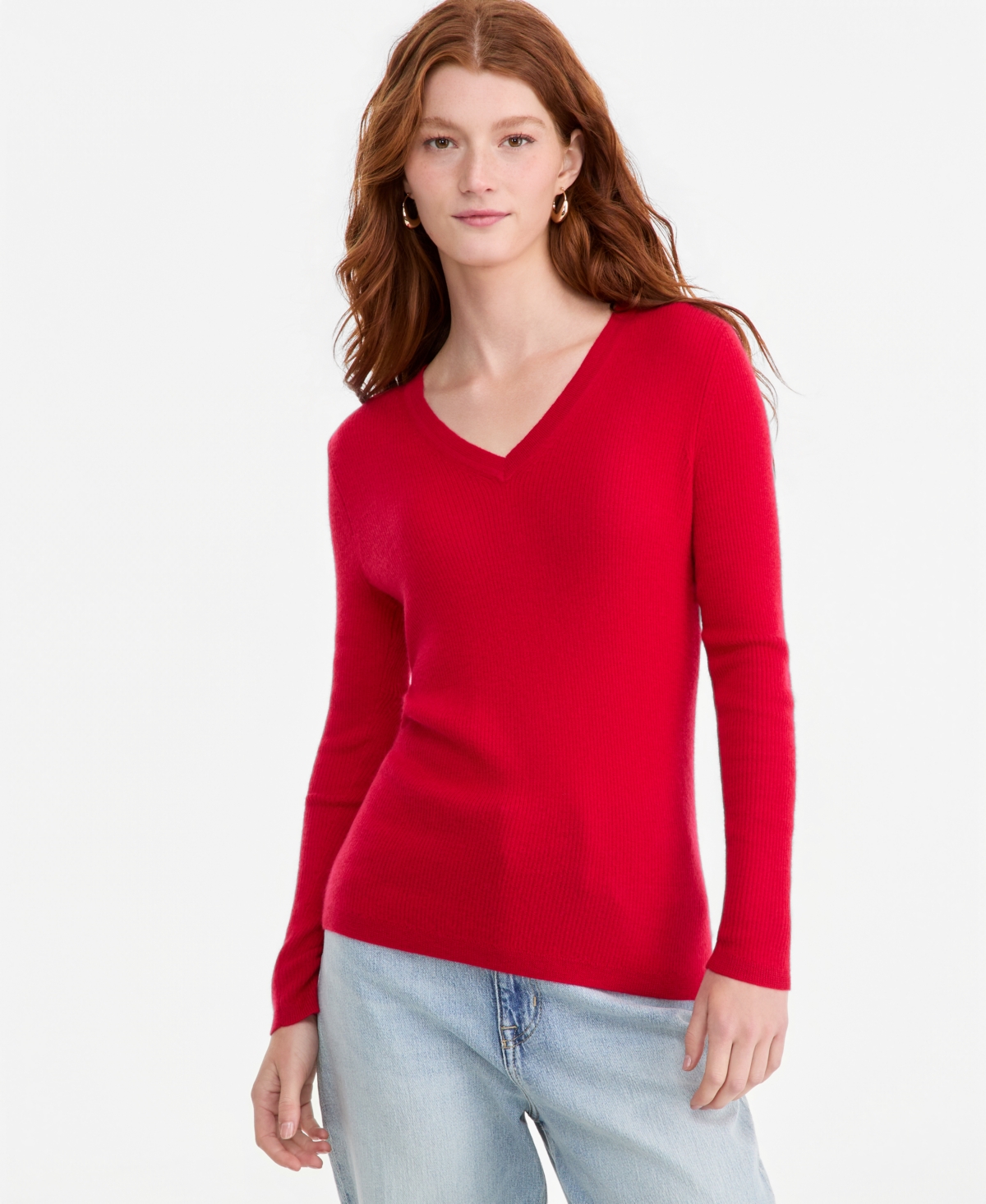 Click here for Charter Club Womens Featherweight Ribbed V-Neck Sw... prices