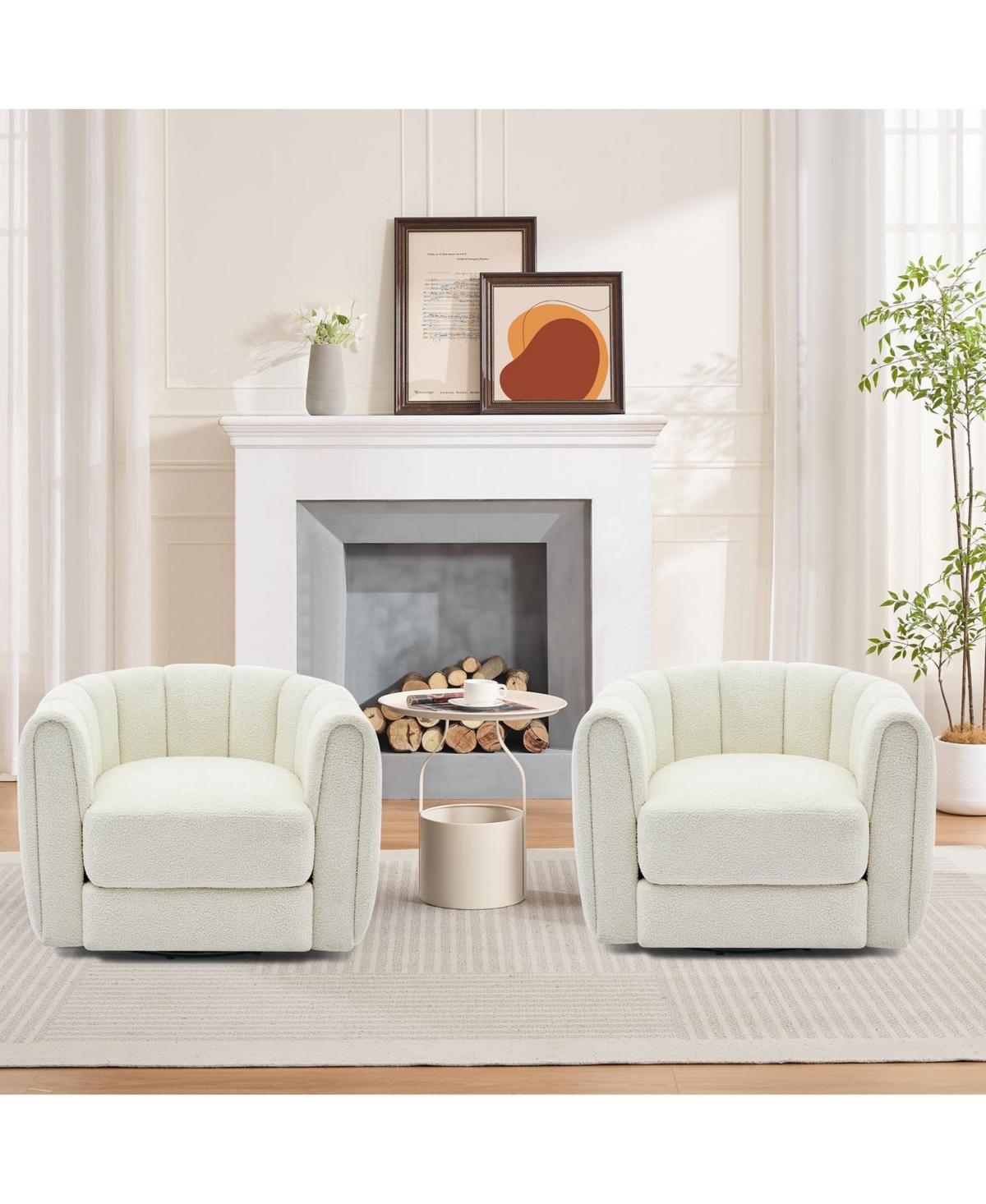 Click here for homfan Modern 360 degrees Swivel Barrel Accent Cha... prices