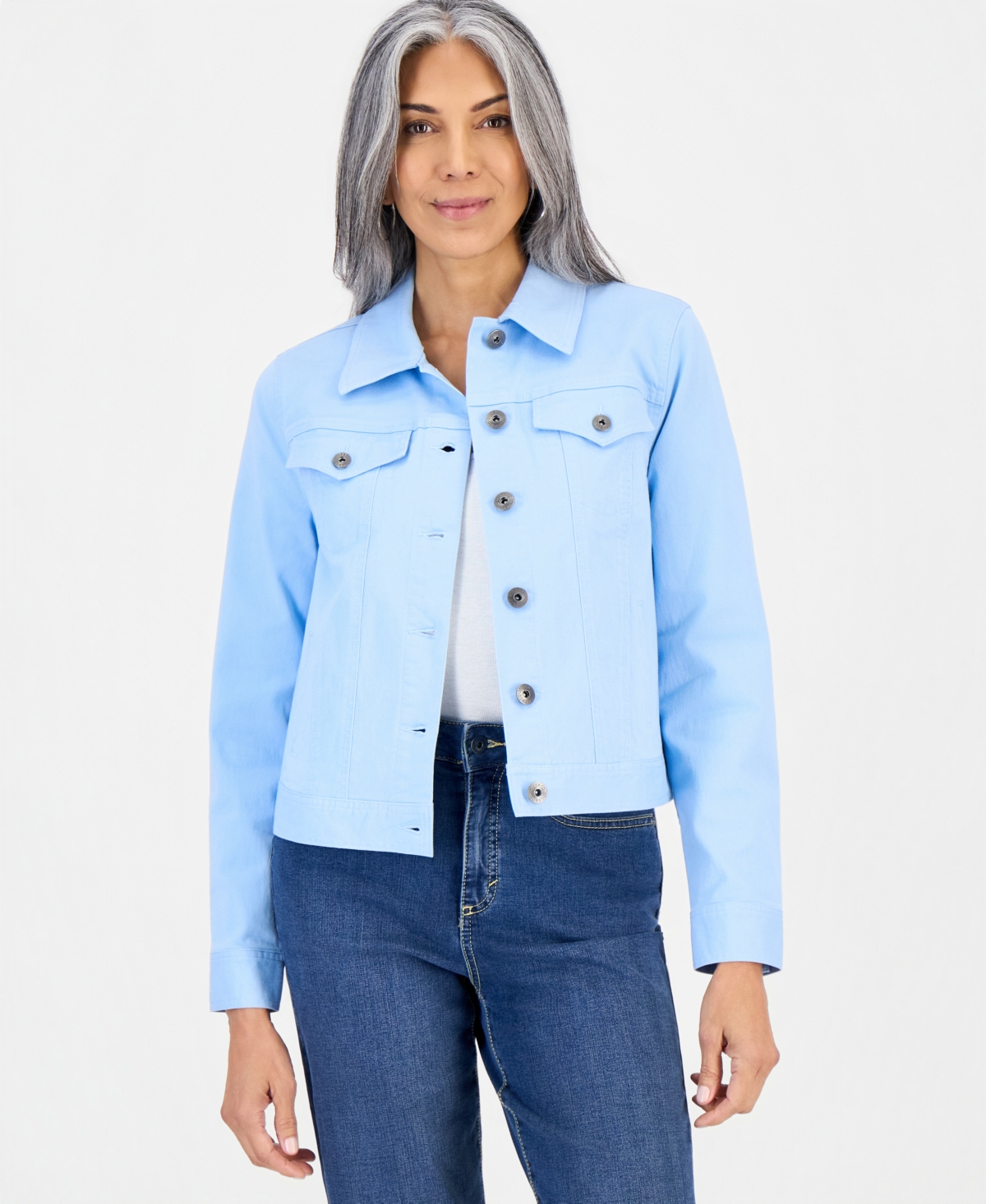 Click here for Style & Co Womens Classic Denim Jacket  Created fo... prices