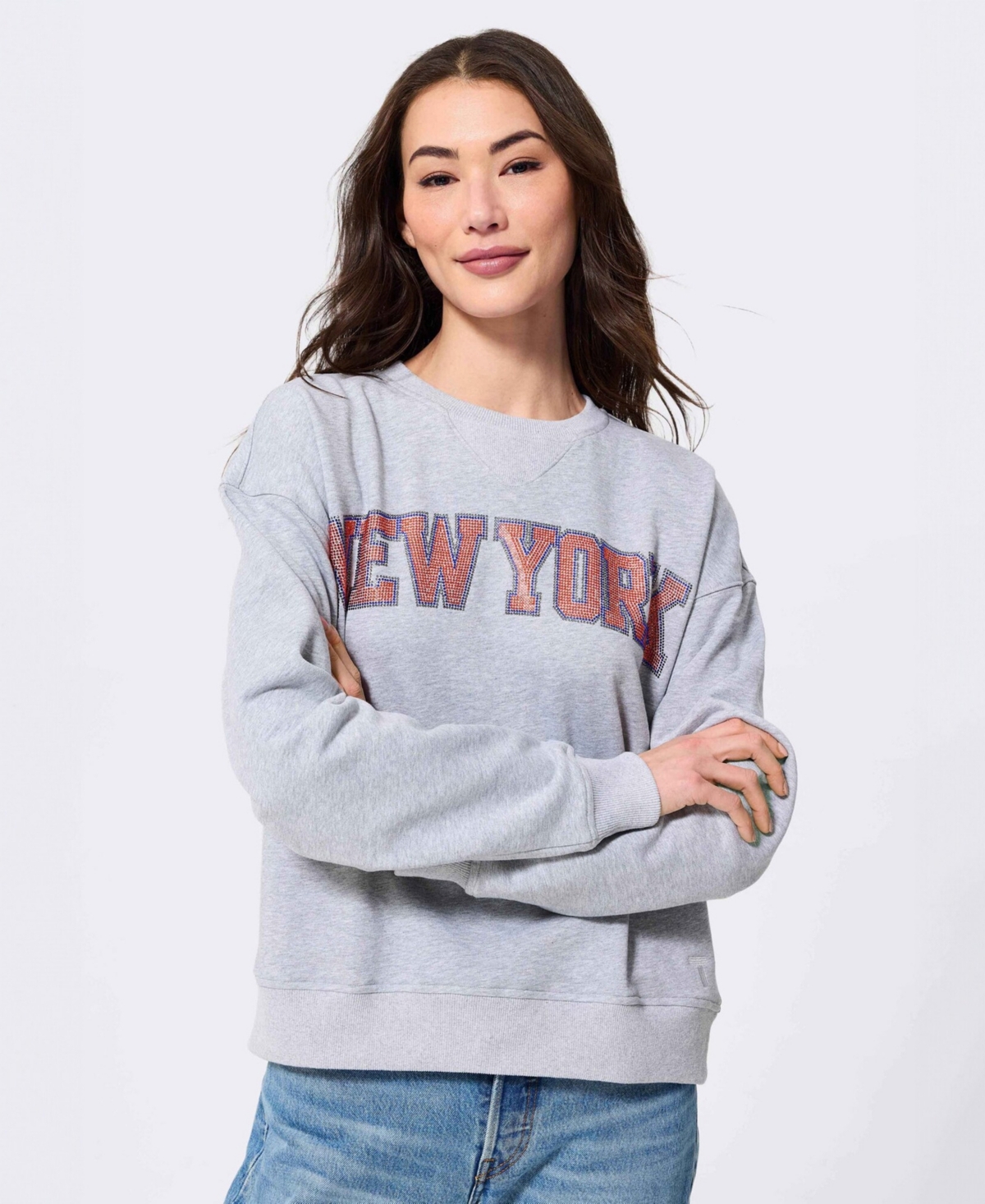 Click here for Terez Womens Gray New York Knicks Marquee Crewneck... prices