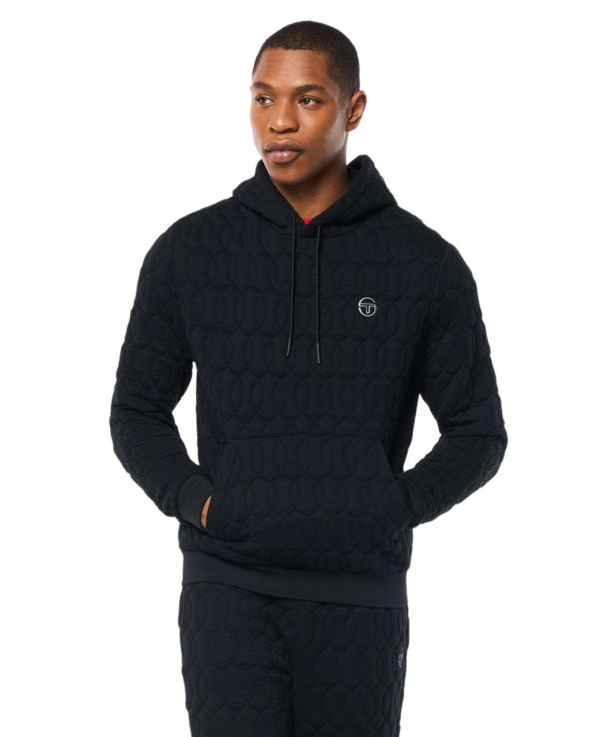 Click here for Sergio Tacchini Mens Aversa Quilted Hoodie - Black... prices