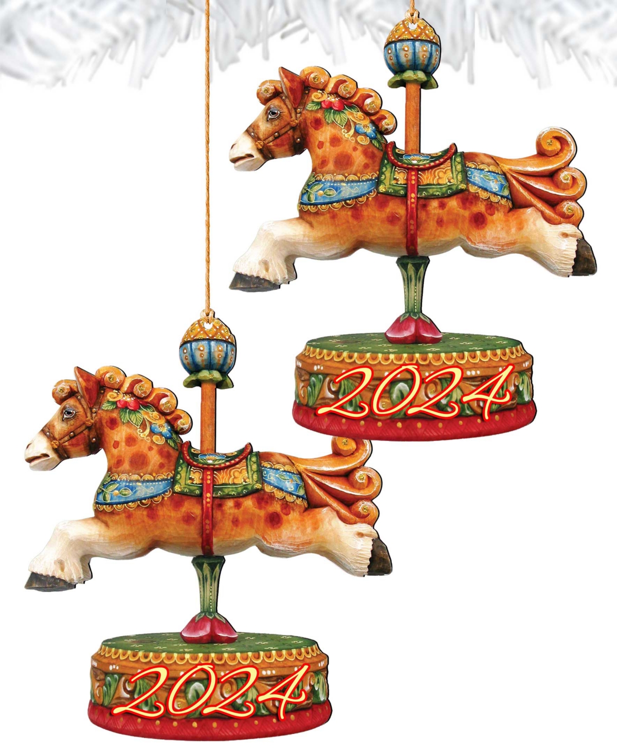 Click here for Designocracy 2024 Dated Carousel Horse Christmas W... prices