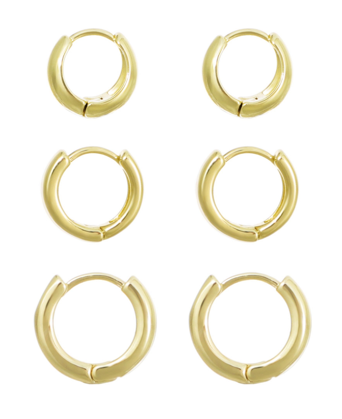 Click here for Adornia Gold Huggie Hoop 3-Piece Earring Set - Gol... prices