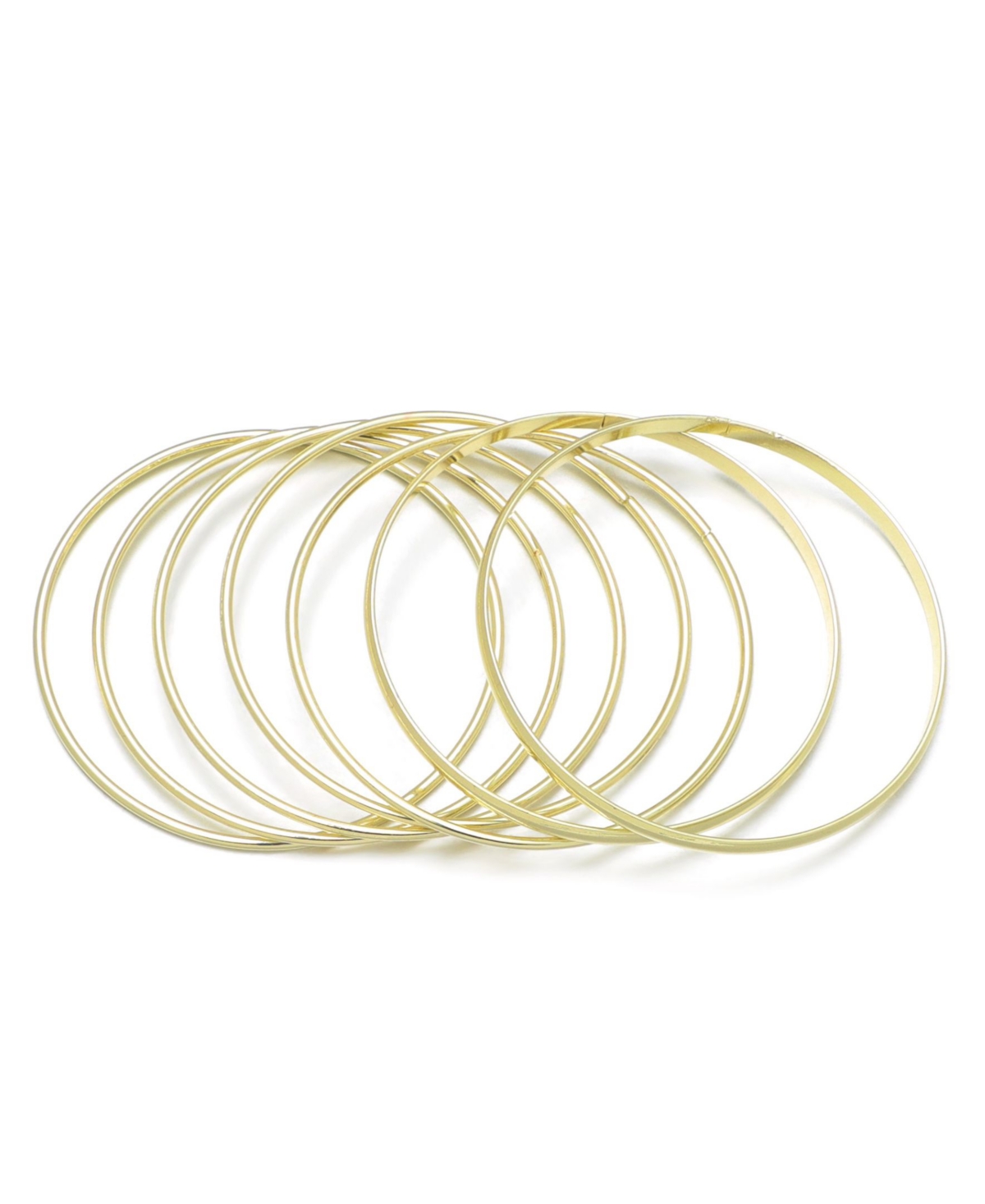 Click here for Adornia Gold-Plated Thin Bangle Bracelet 6-Piece S... prices