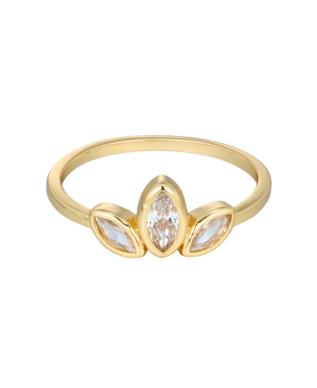 Click here for Adornia Gold Cubic Zirconia 3-Deco Petals Ring - G... prices