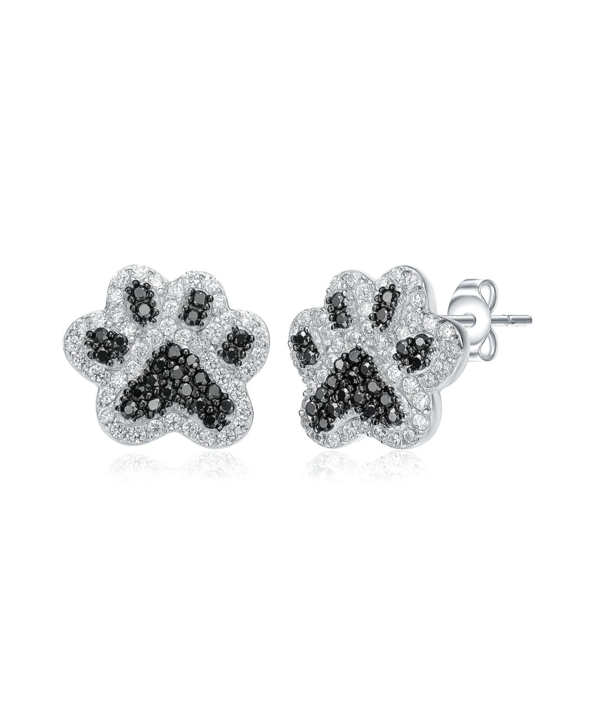 Click here for Genevive Dainty White Gold Plated Cz Paws Stud Ear... prices