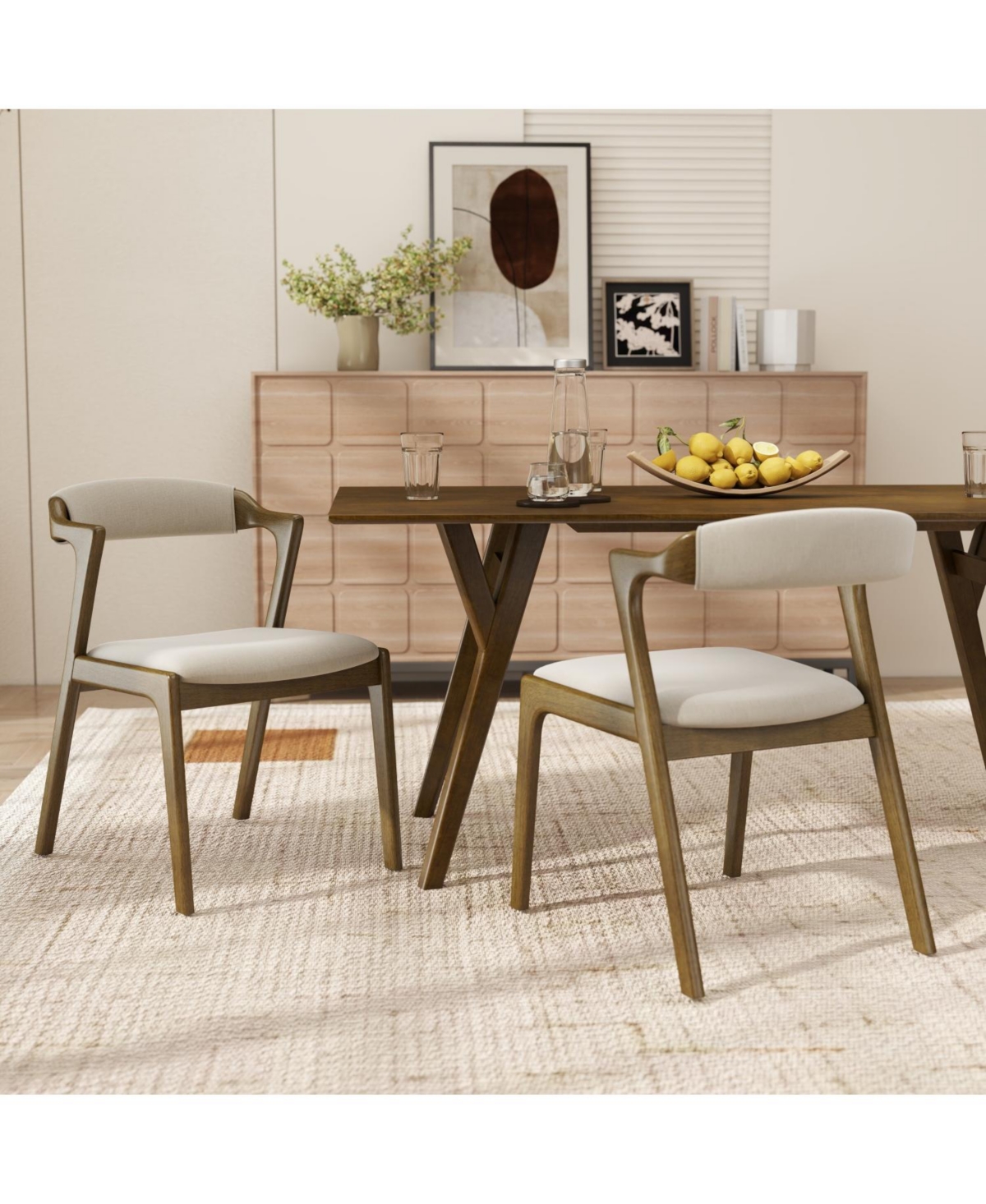 Click here for Rainsken Modern Dining Chairs Set of 2  Rubberwood... prices
