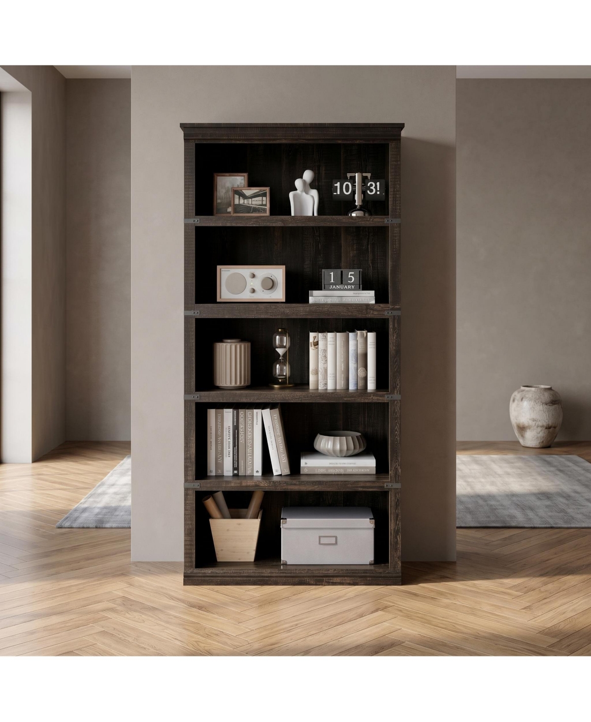 Click here for homfan 31 Inch Retro Bookcase with Metal Frame  Bo... prices