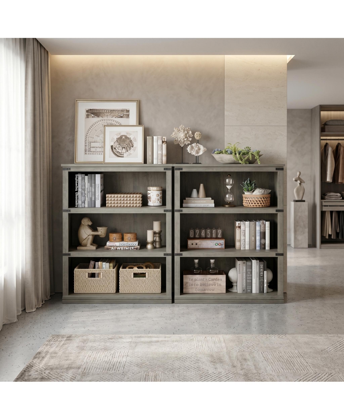 Click here for homfan 31 Inch Retro Bookcase with Metal Frame  Bo... prices