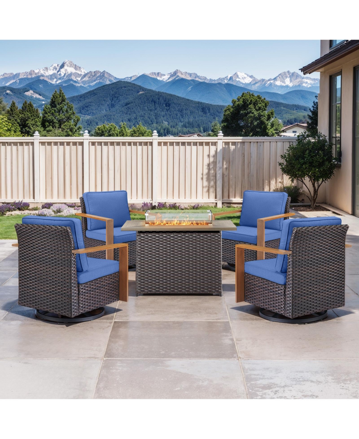 Click here for Pocassy Patio Furniture Set with Fire Pit Table  5... prices