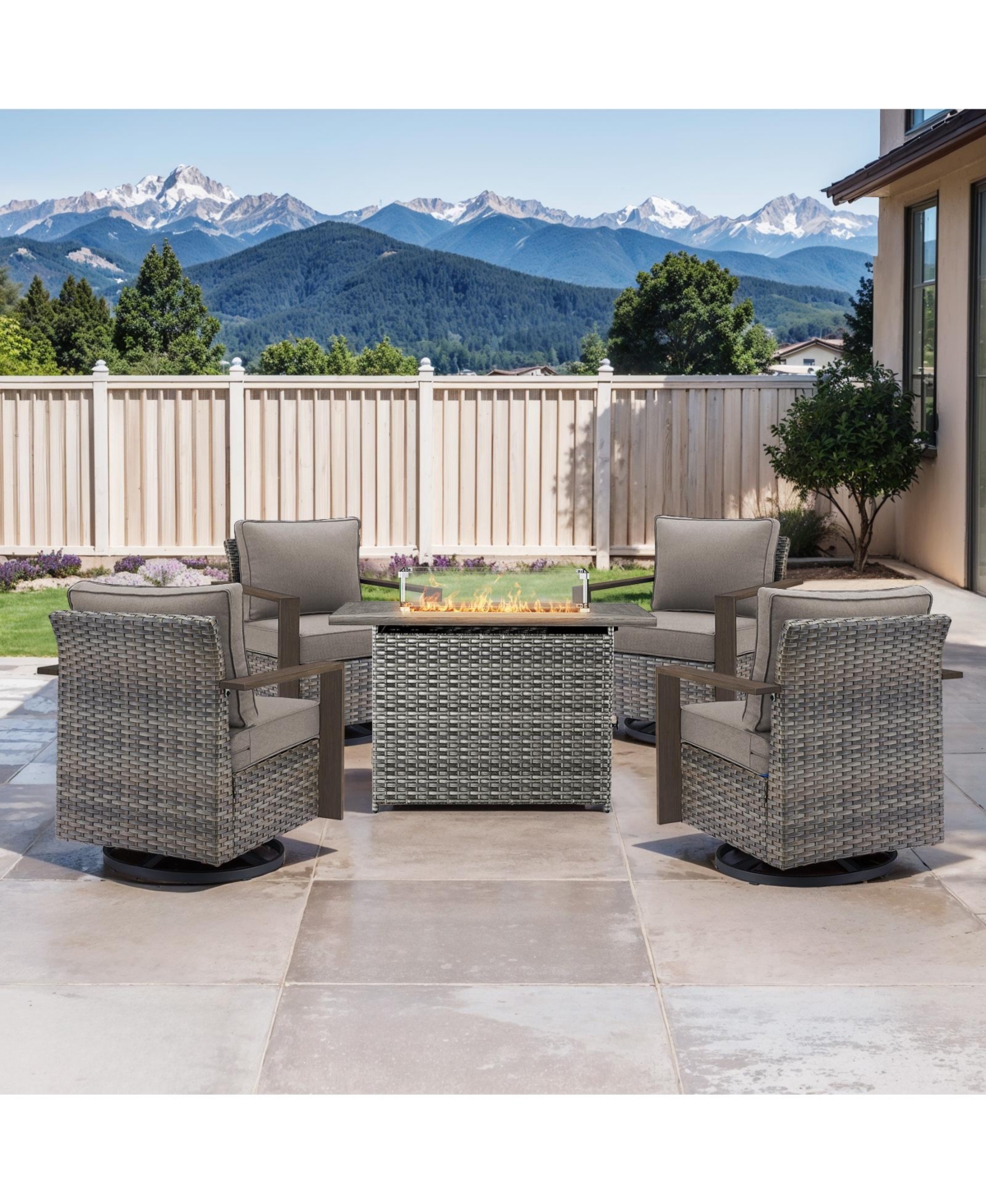 Click here for Pocassy Patio Furniture Set with Fire Pit Table  5... prices