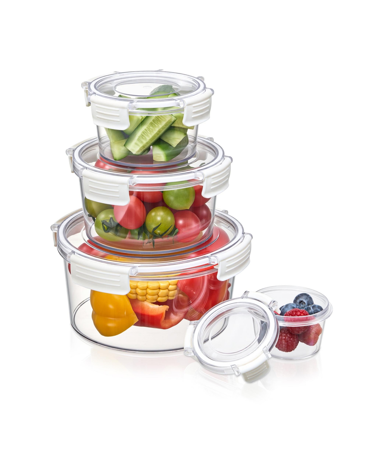Click here for Sorbus Clear 4 Pack Round Stackable Food Storage B... prices