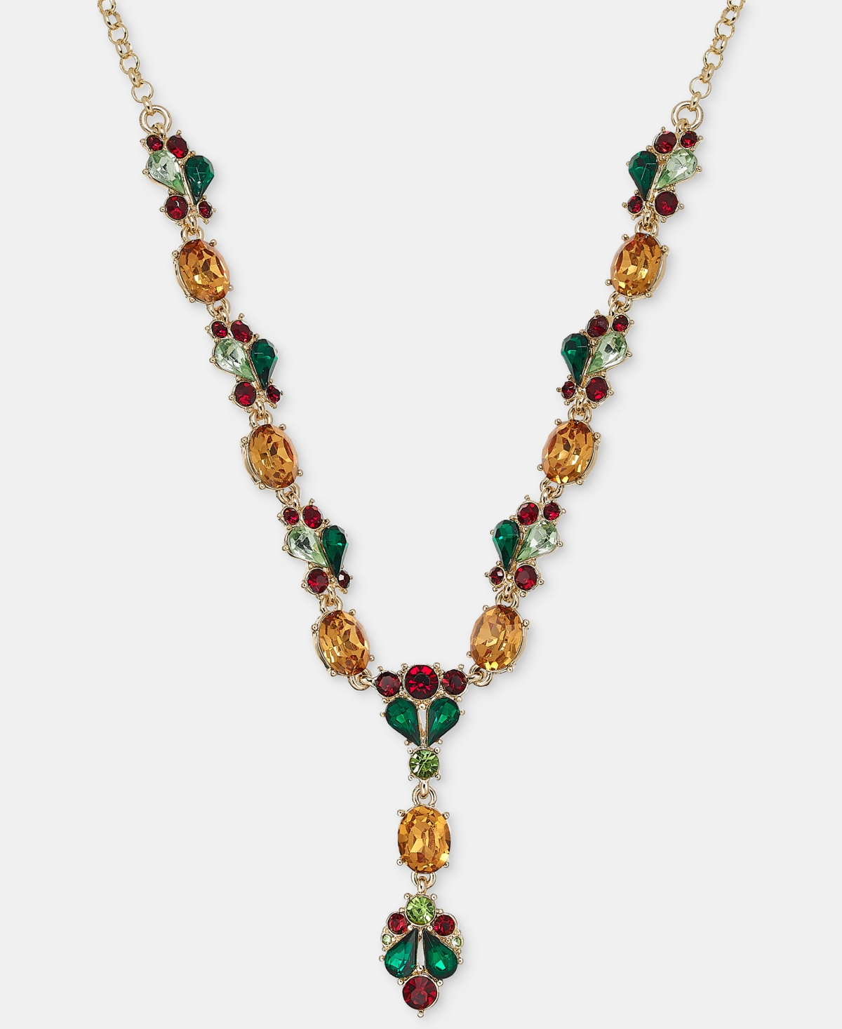 Click here for Holiday Lane Gold-Tone Mistletoe Drop Necklace  Ma... prices
