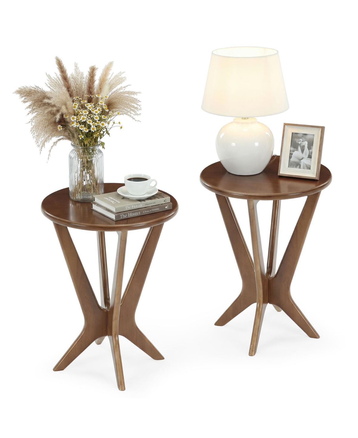 Click here for Tribesigns Solid Wood Round End Table Set of 2  19... prices