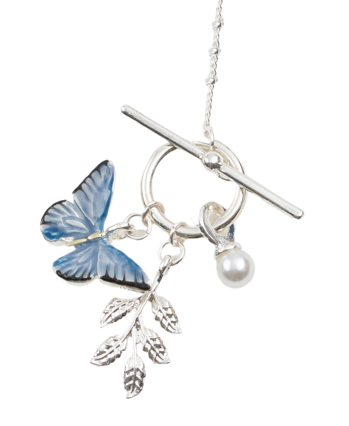 Click here for Fable England Butterfly Necklace Silver - Blue  si... prices