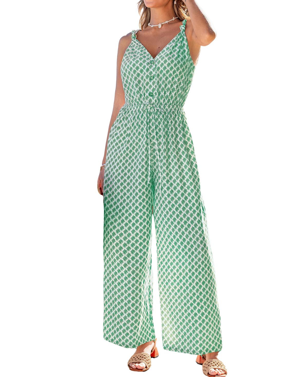 Click here for Cupshe Womens Dana Point Ornate Jumpsuit - Green prices