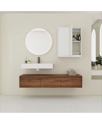 Click here for Sillysis Modern Floating Bathroom Vanity With Resi... prices