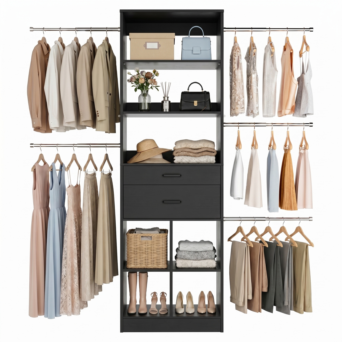 Click here for Aheaplus Wooden Closet Organizer with 2 Drawers an... prices