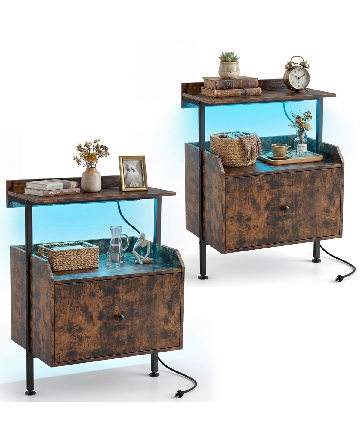Click here for Gymax 2 pieces Nightstand Wall-mounted Bedside Tab... prices