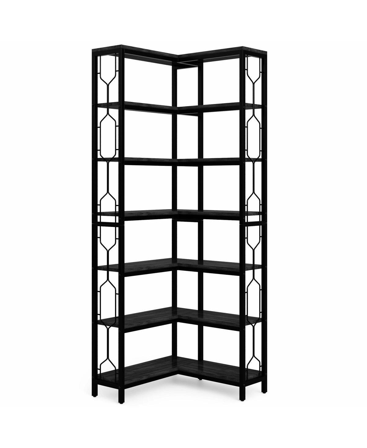 Click here for Slickblue Industrial Corner Bookcase with 7 Open S... prices