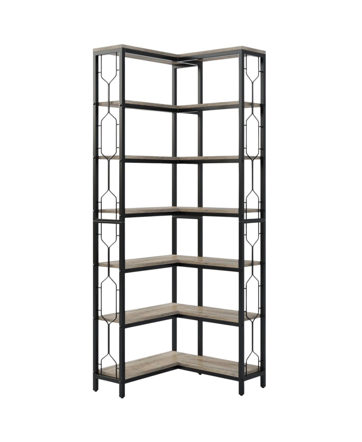 Click here for Slickblue Industrial Corner Bookcase with 7 Open S... prices