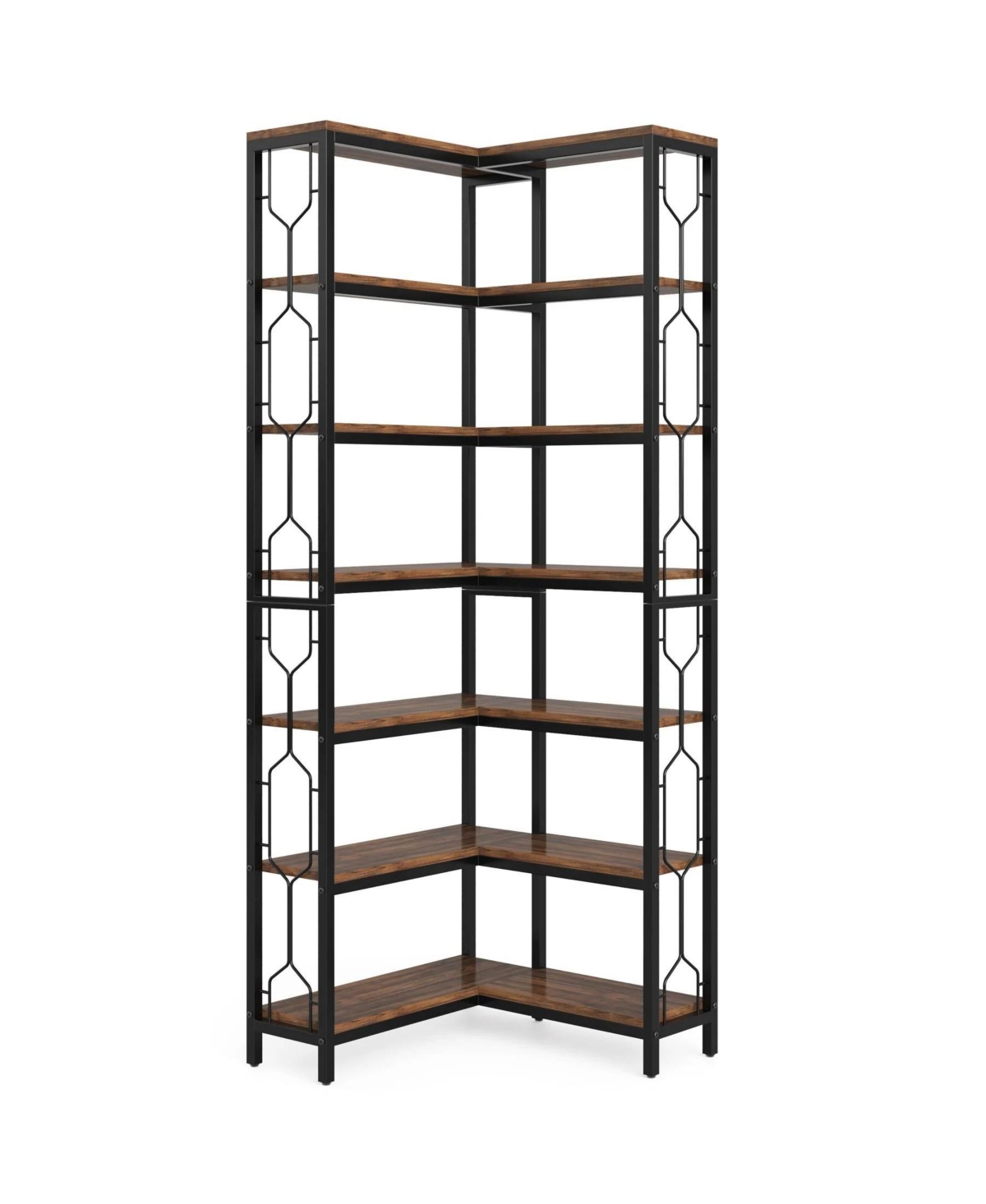 Click here for Slickblue Industrial Corner Bookcase with 7 Open S... prices