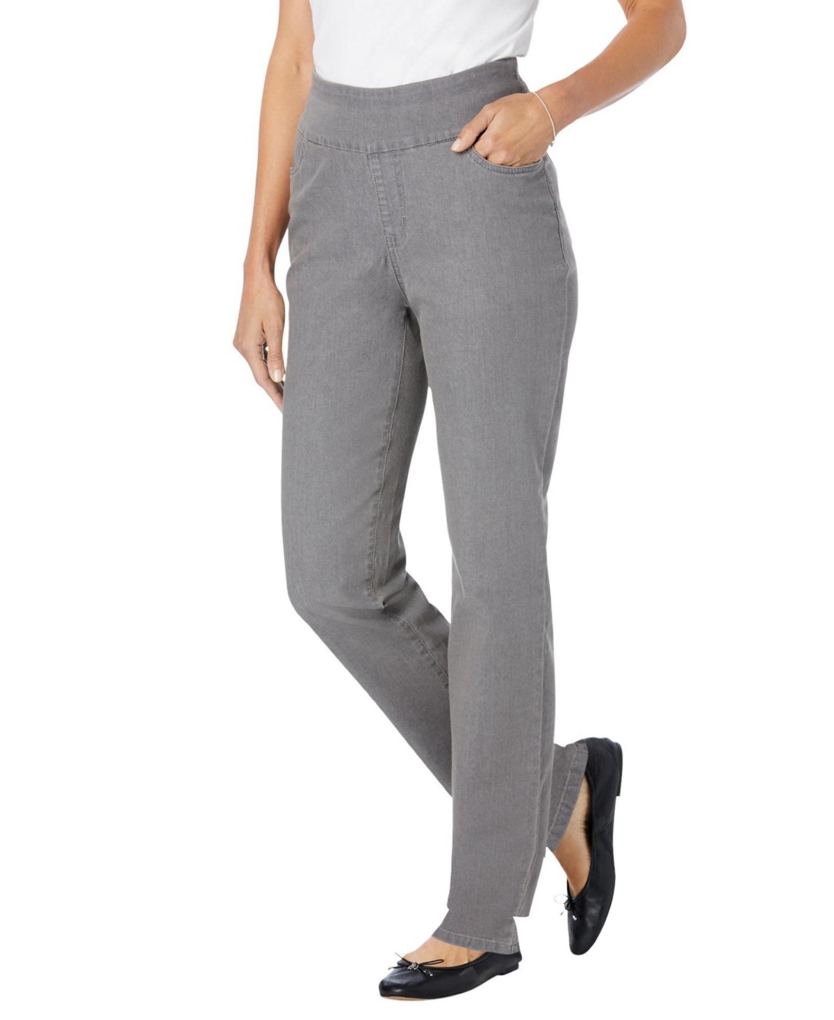 Click here for Woman Within Womens Within Flex-Fit Pull-On Straig... prices