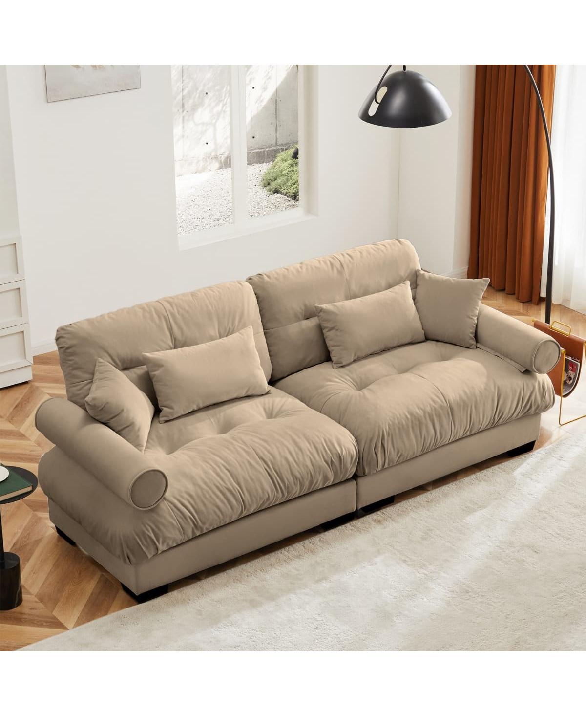 Click here for Maison Boucle 93.7 Wide Velvet Loveseat Sofa  Mode... prices
