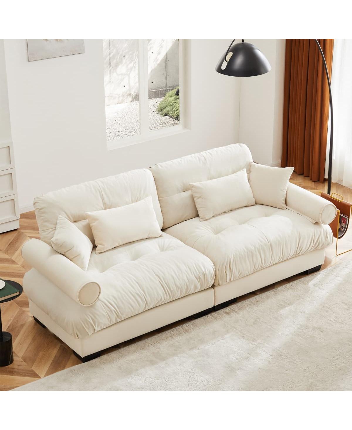 Click here for Maison Boucle 93.7 Wide Velvet Loveseat Sofa  Mode... prices
