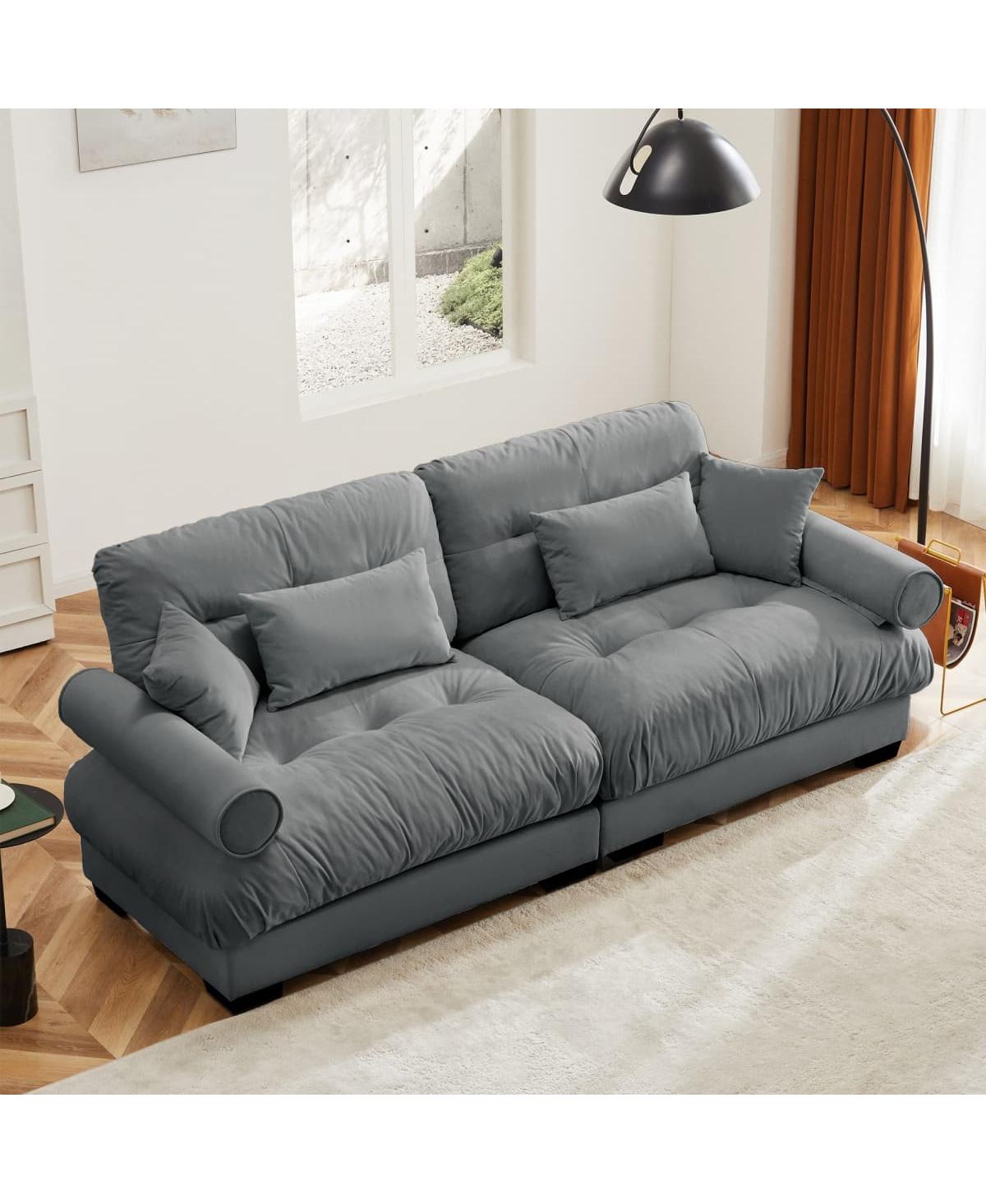 Click here for Maison Boucle 93.7 Wide Velvet Loveseat Sofa  Mode... prices