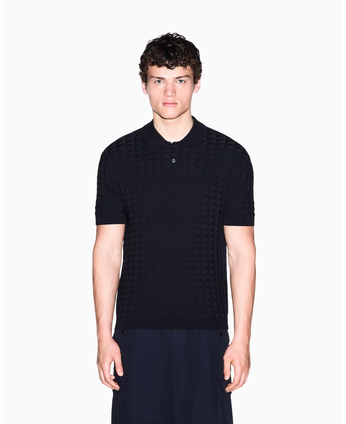 Click here for A|X Armani Exchange Mens Viscose Grid Polo Shirt -... prices