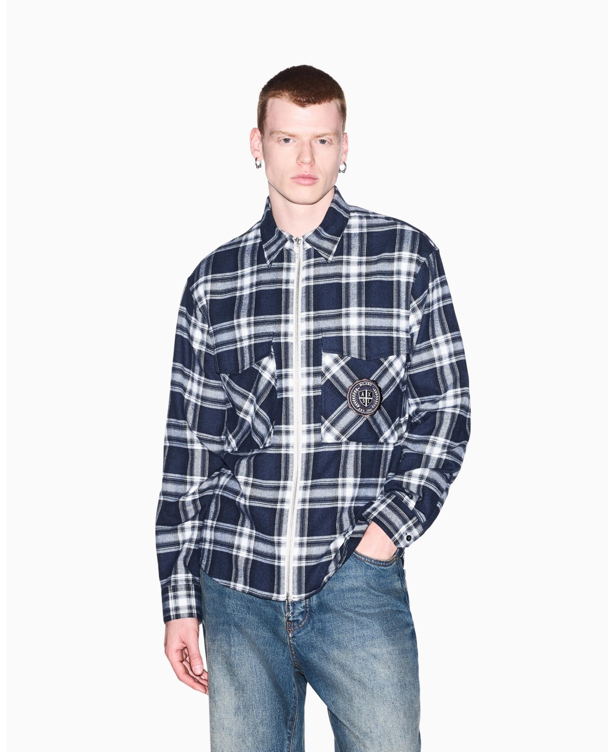 Click here for A|X Armani Exchange Mens Crossover Plaid Cotton Sh... prices