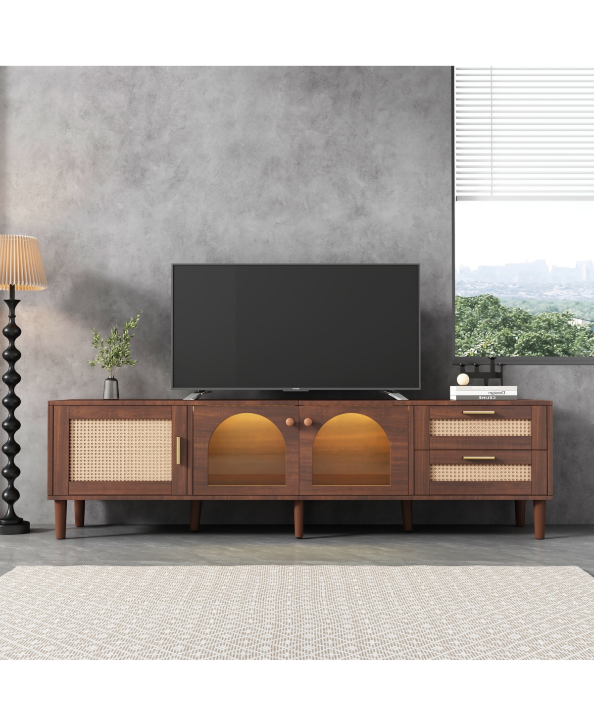 Click here for Rainsken 70 Led Rattan Tv Stand  with App Controll... prices