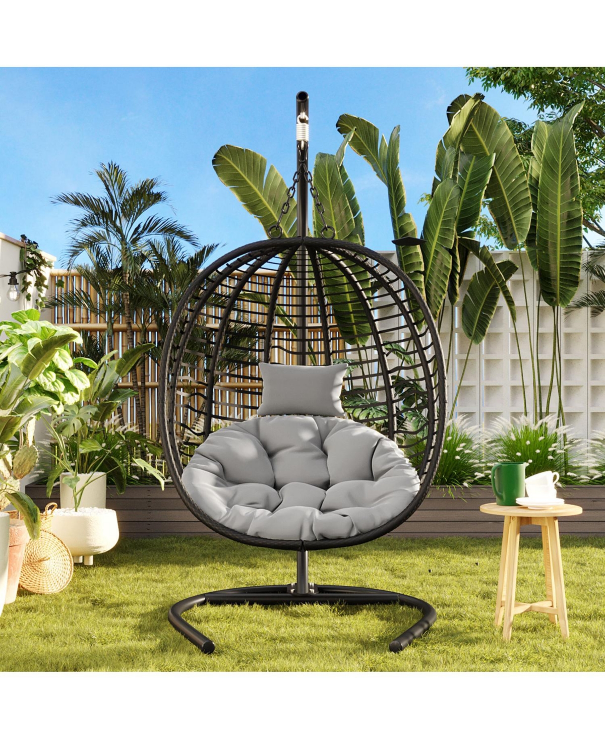 Click here for Rainsken Hanging Egg Chair with Cushion  Indoor Ou... prices