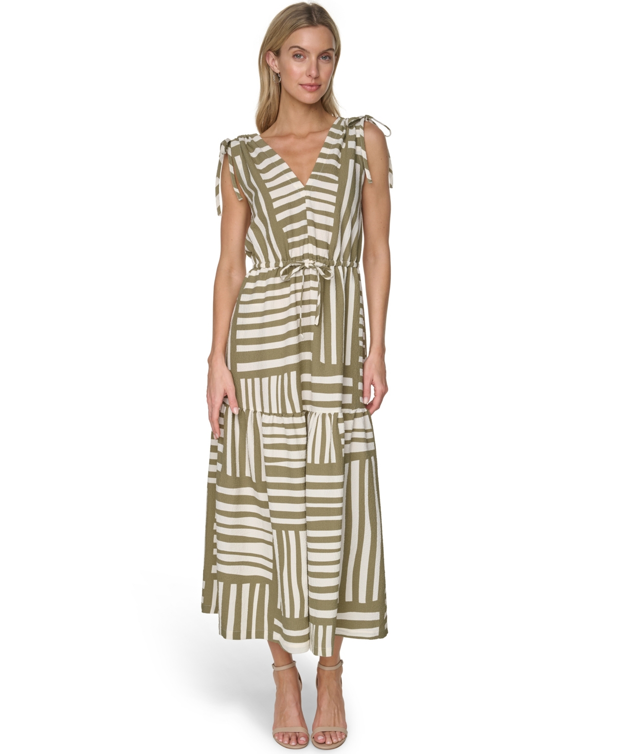 Click here for Calvin Klein Womens Sleeveless V-Neck Printed Tier... prices