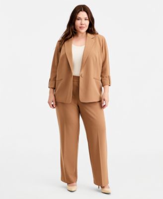 Click here for Anne Klein Essentials Plus Size Roll Tab Sleeve On... prices