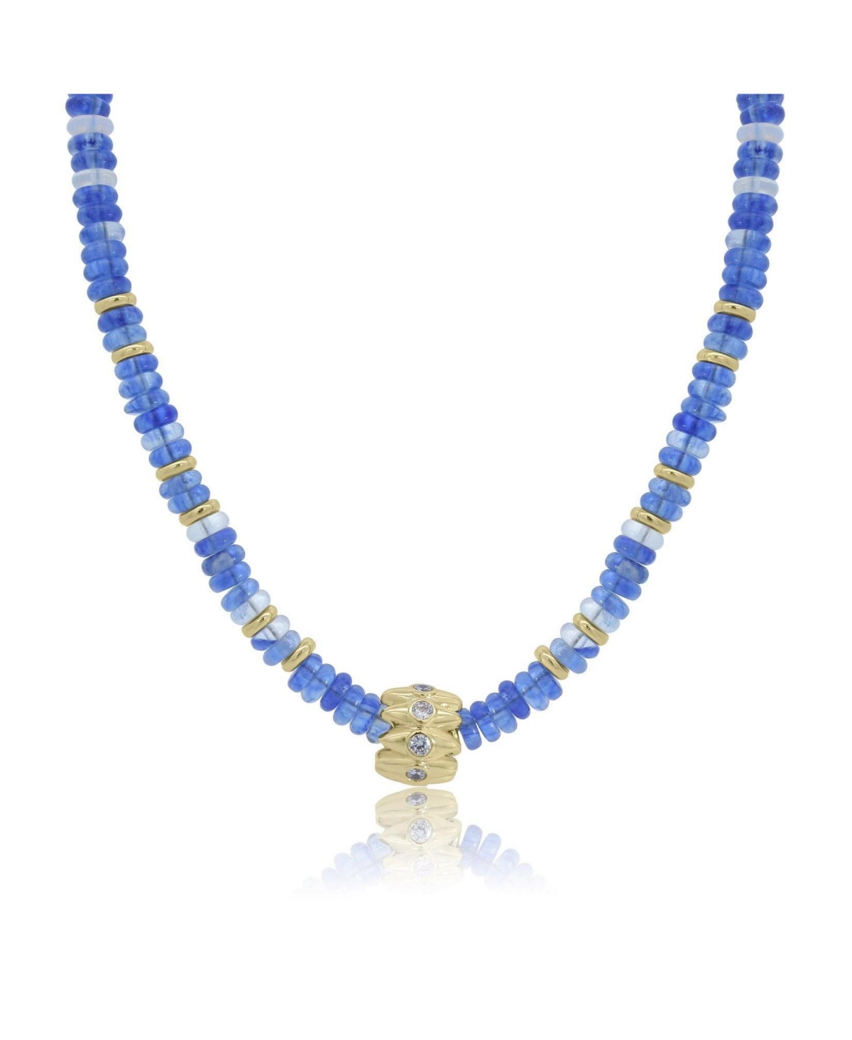 Click here for The Lovery Blue Bead Rondel Necklace 18K Gold Plat... prices