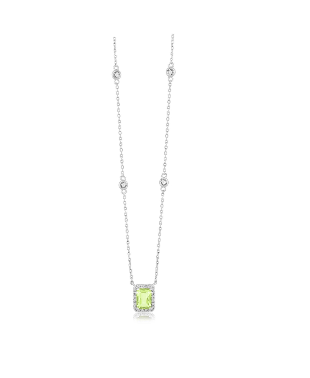 Click here for Simona Elegant Rectangle Birthstone Cz Halo Neckla... prices