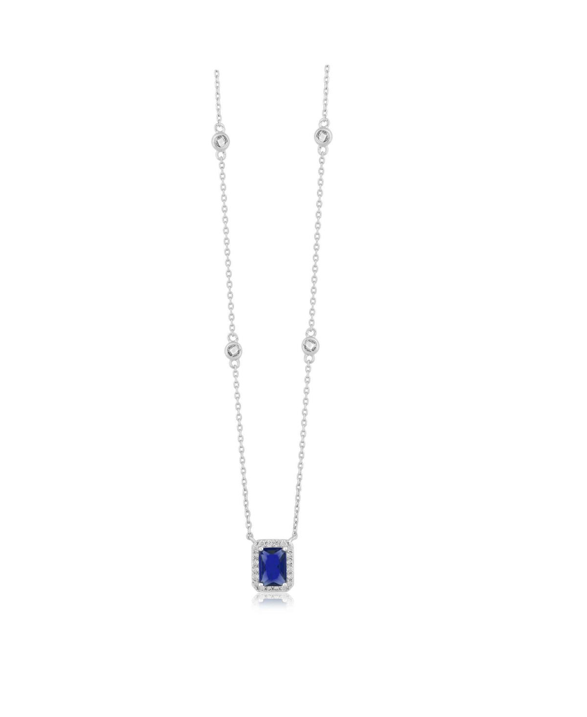 Click here for Simona Elegant Rectangle Birthstone Cz Halo Neckla... prices
