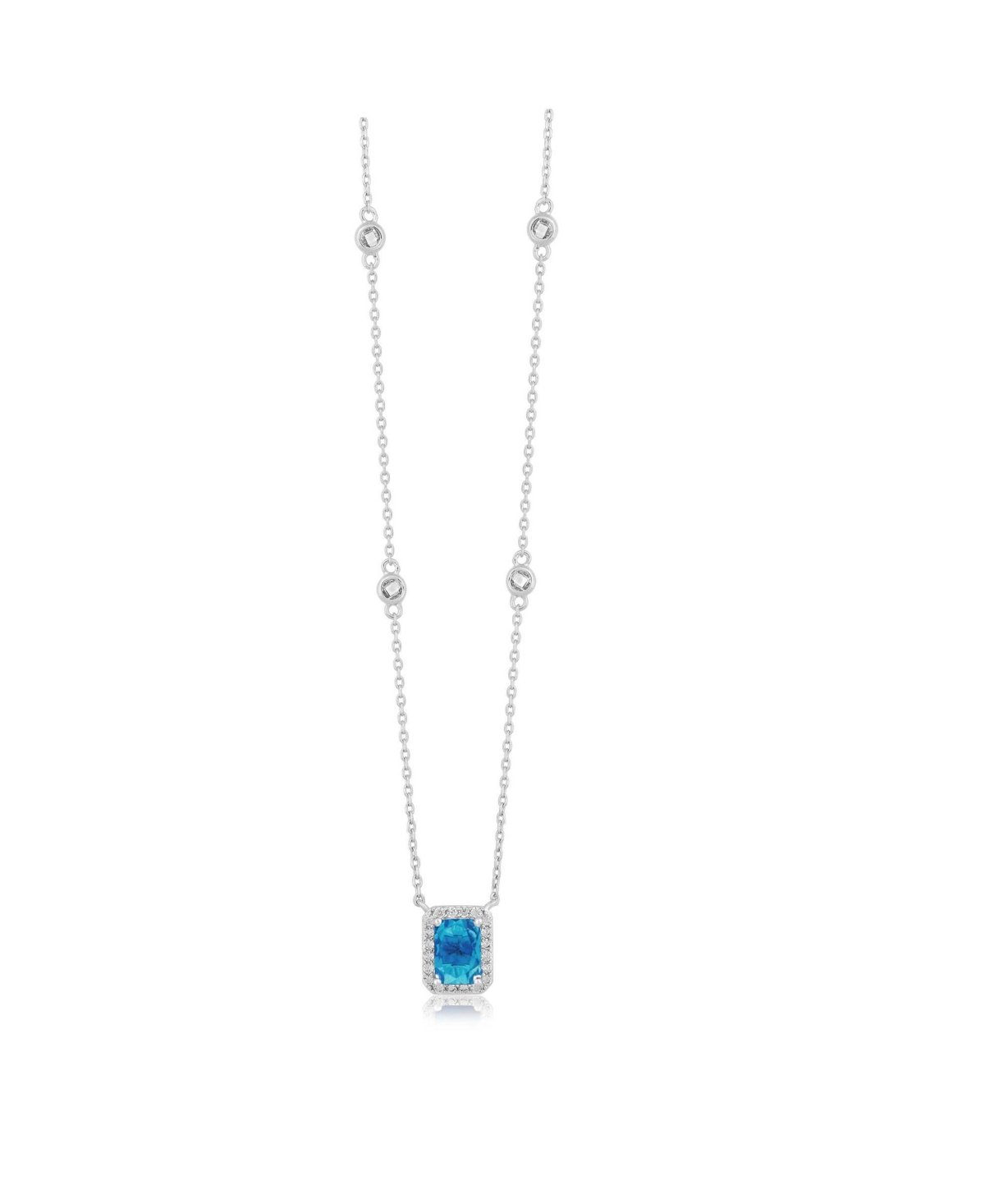 Click here for Simona Elegant Rectangle Birthstone Cz Halo Neckla... prices